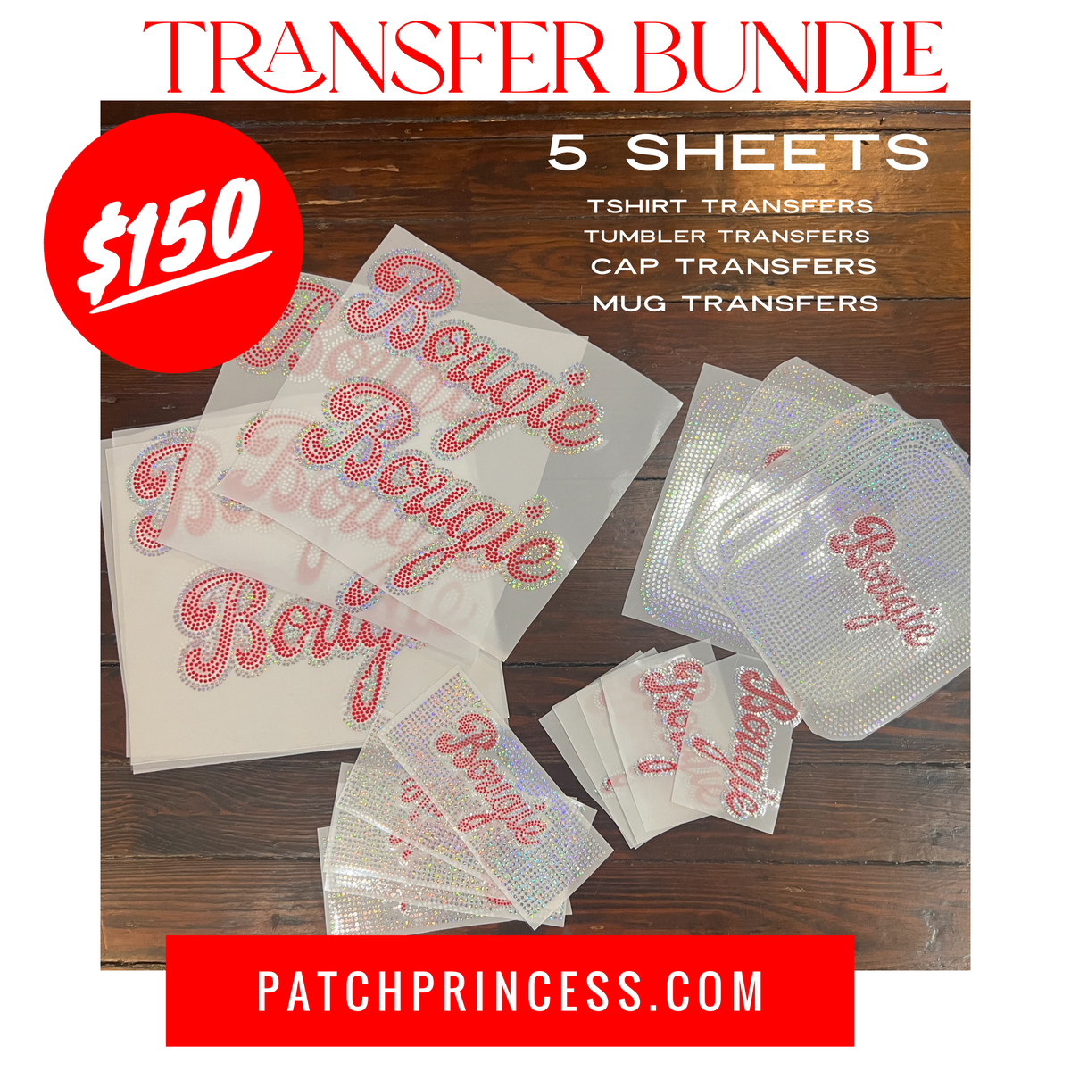 BOUGIE TRANSFER BUNDLE – PATCH PRINCESS
