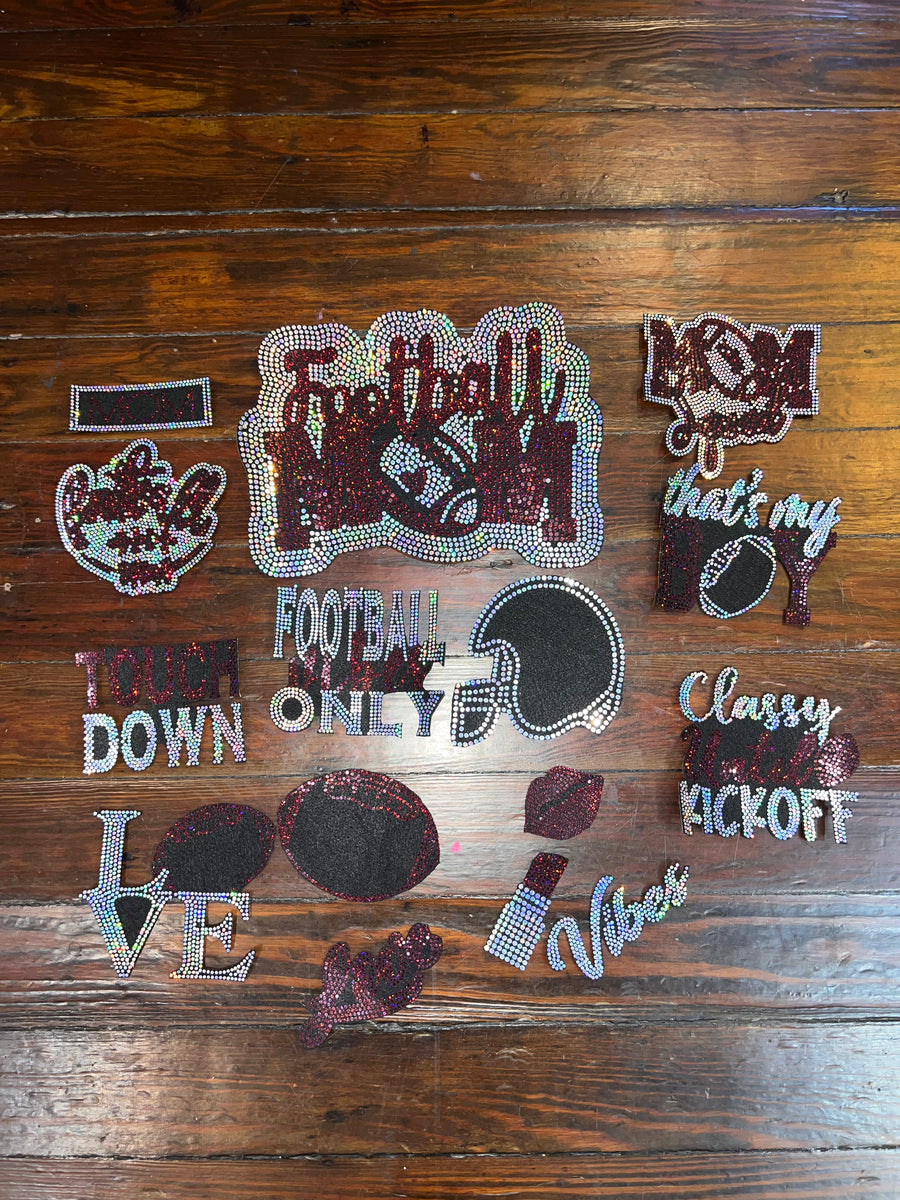 FOOTBALL MOM JACKET BAG 15 PATCH SET – PATCH PRINCESS