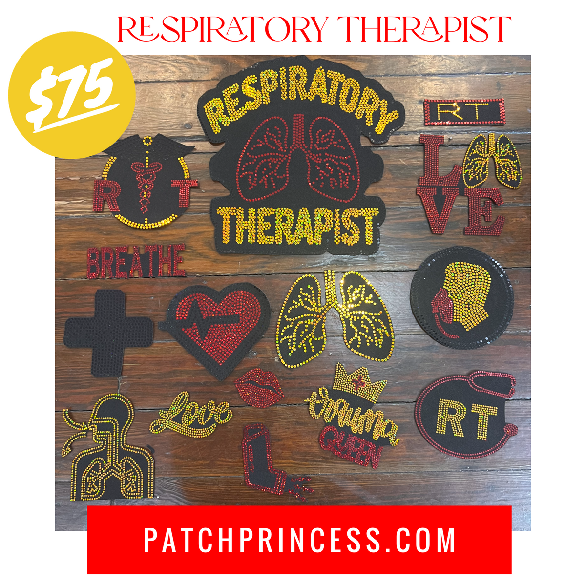 RESPIRATORY THERAPIST JACKET BAG 15 PATCH SET – PATCH PRINCESS