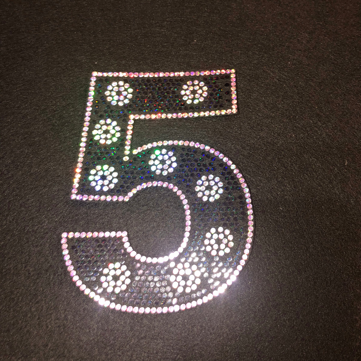 NUMBER 5 POLKA DOT BLING PATCH – PATCH PRINCESS
